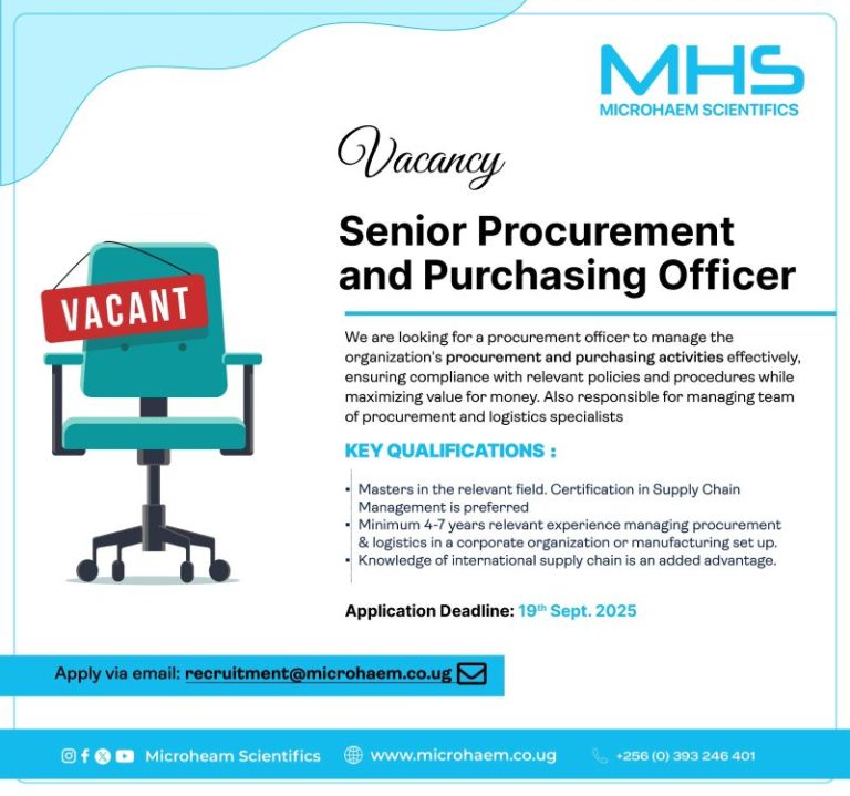 Senior Procurement & Purchasing Officer (01) – MHS